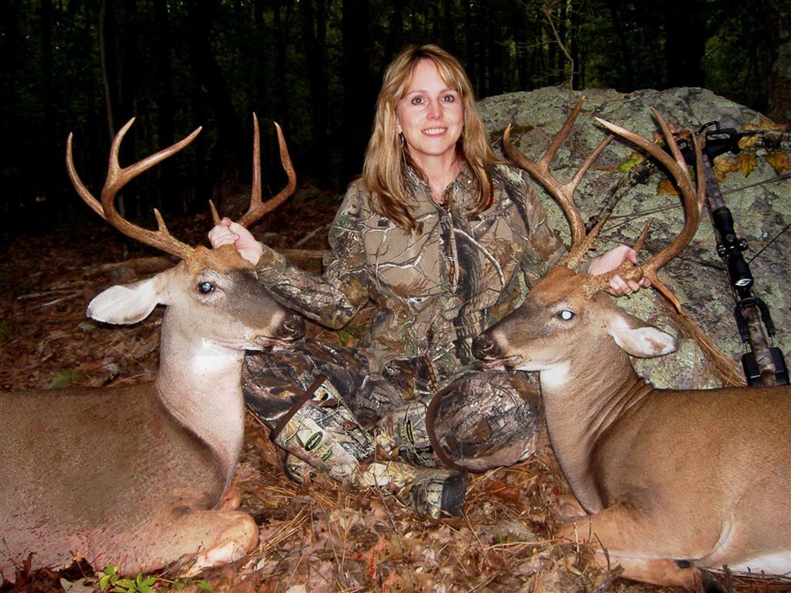 Female hunter arrows two trophy bucks in six minutes
